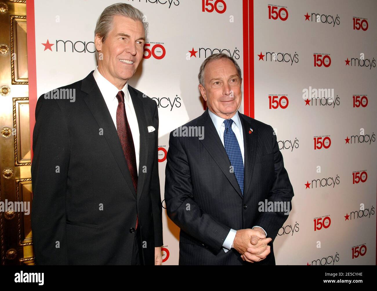 Macy's Chairman and CEO Terry Lundgren and Michael Bloomberg pose at ...