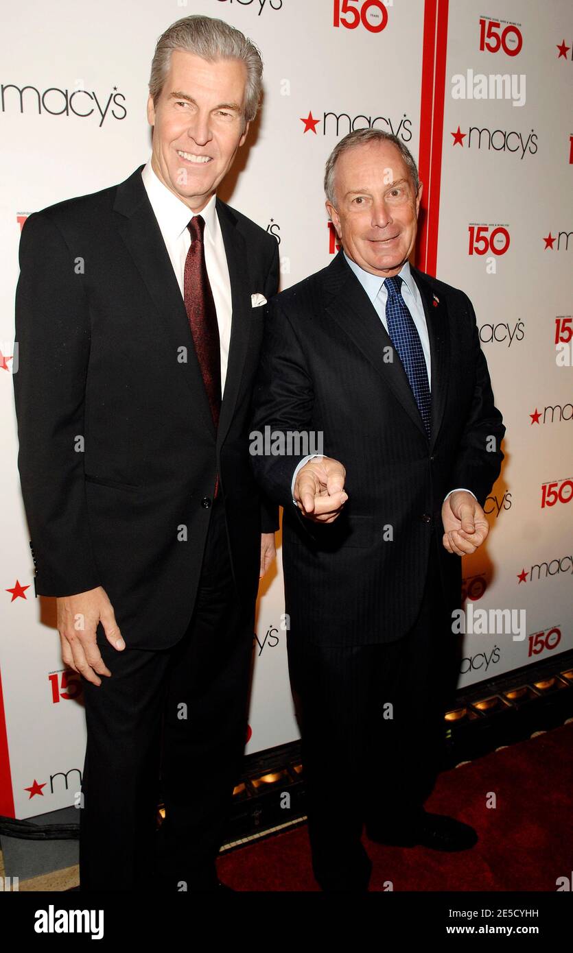 Macy's Chairman and CEO Terry Lundgren and Michael Bloomberg pose at ...