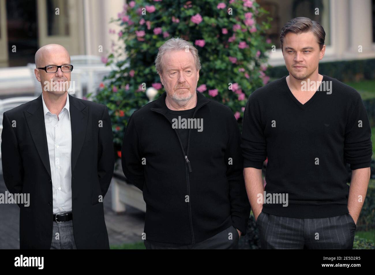 Producer Donald De Line, director Ridley Scott and Leonardo diCaprio ...