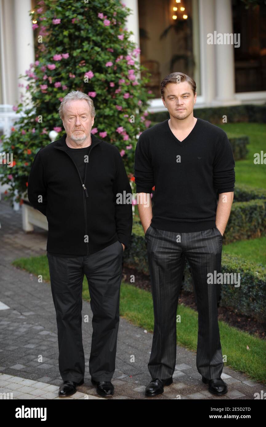 US actor Leonardo DiCaprio and director Ridley Scott pose during a ...
