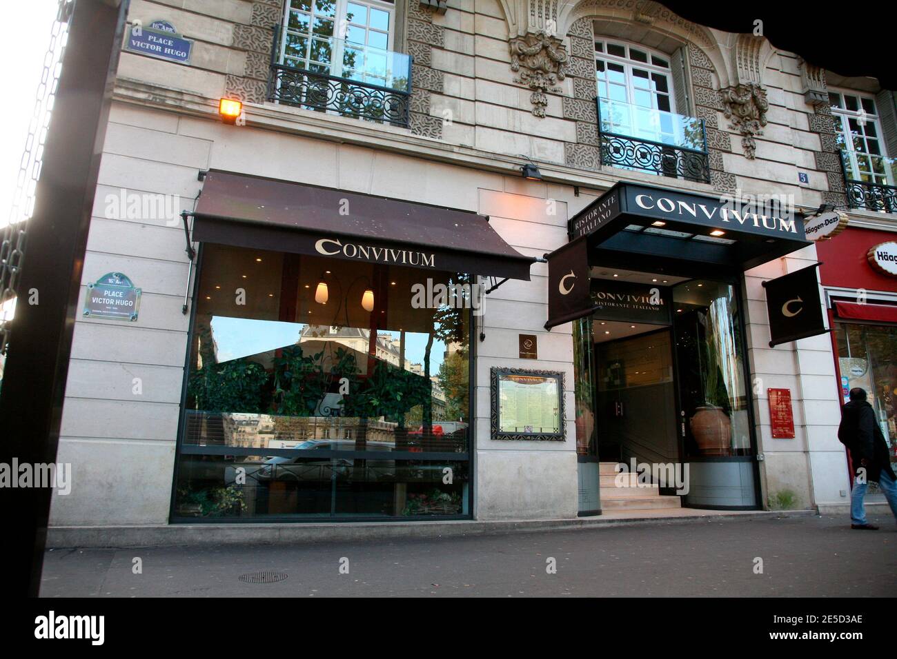 View of Italian Restaurant 'Convivium' Place Victor Hugo in Paris ...