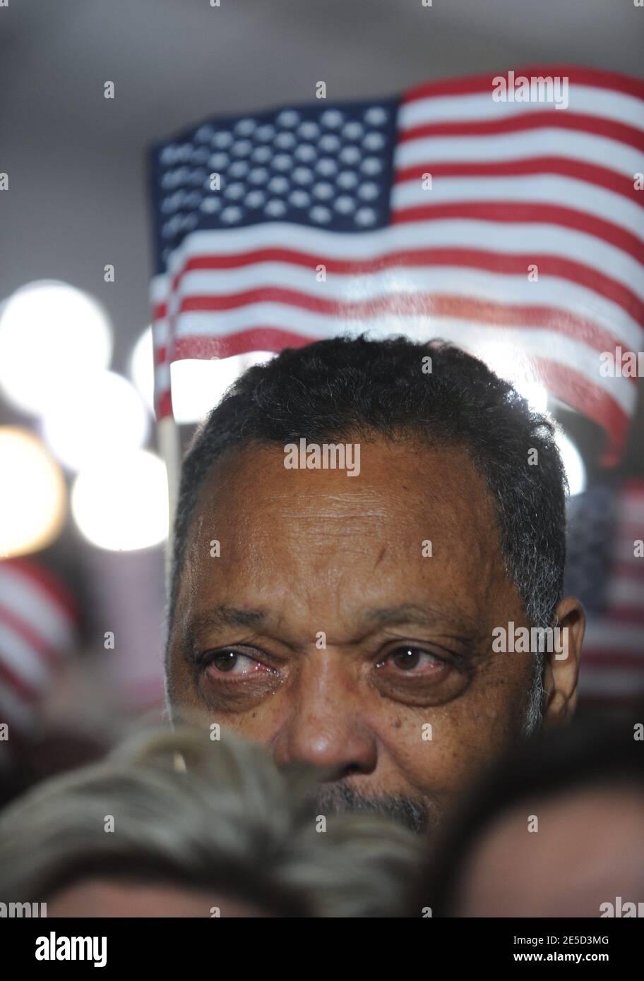 The Rev. Jesse Jackson gets emotional as the election results are ...