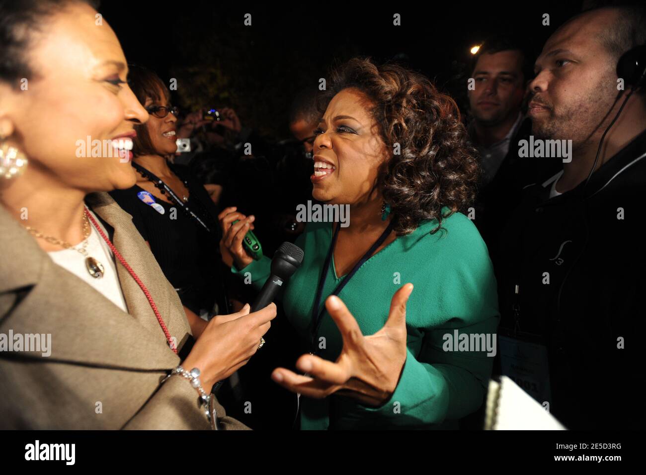 Oprah Winfrey arriving at the Obama Election Night Rally at Grant Park ...