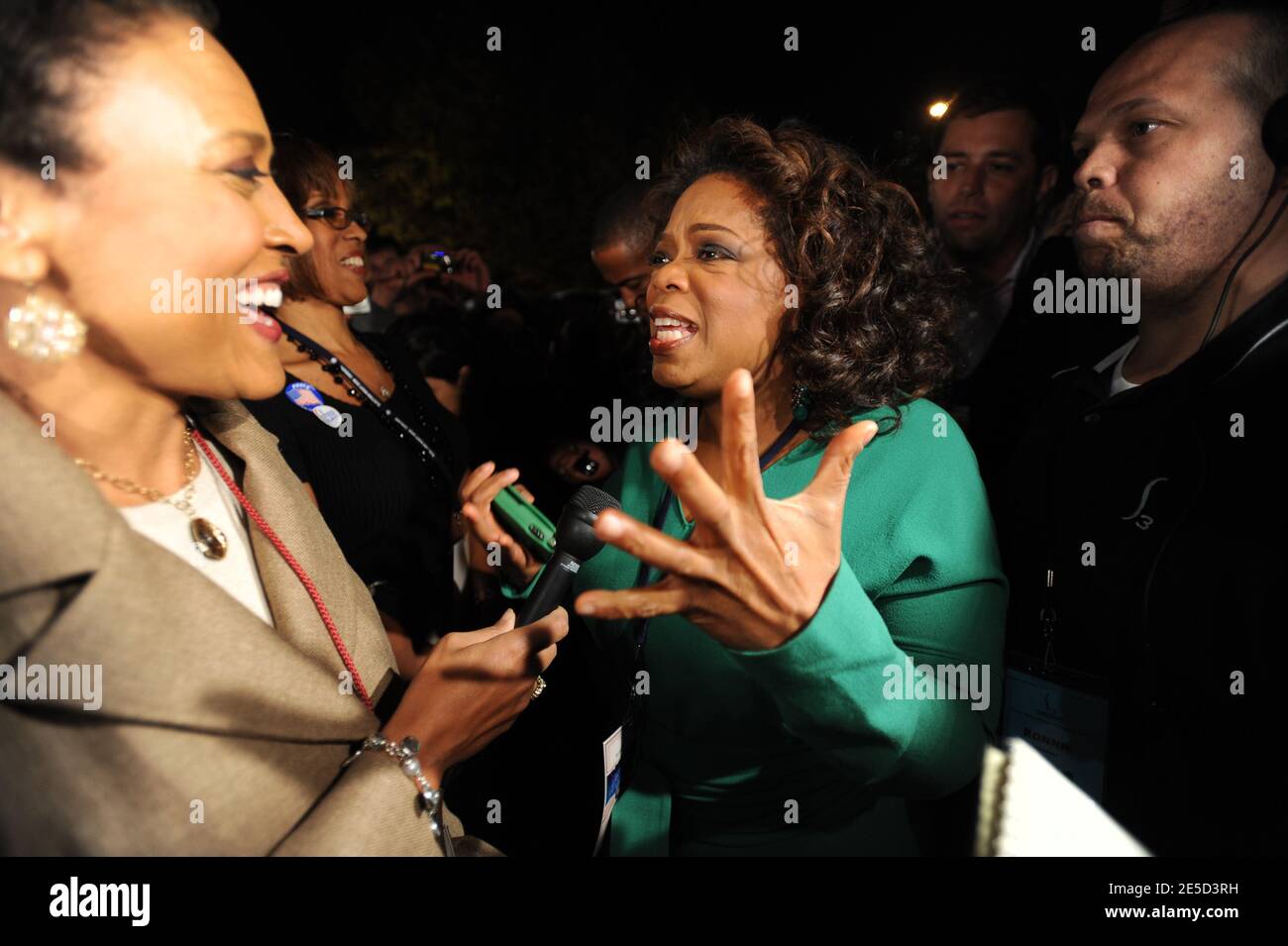 Oprah Winfrey arriving at the Obama Election Night Rally at Grant Park ...