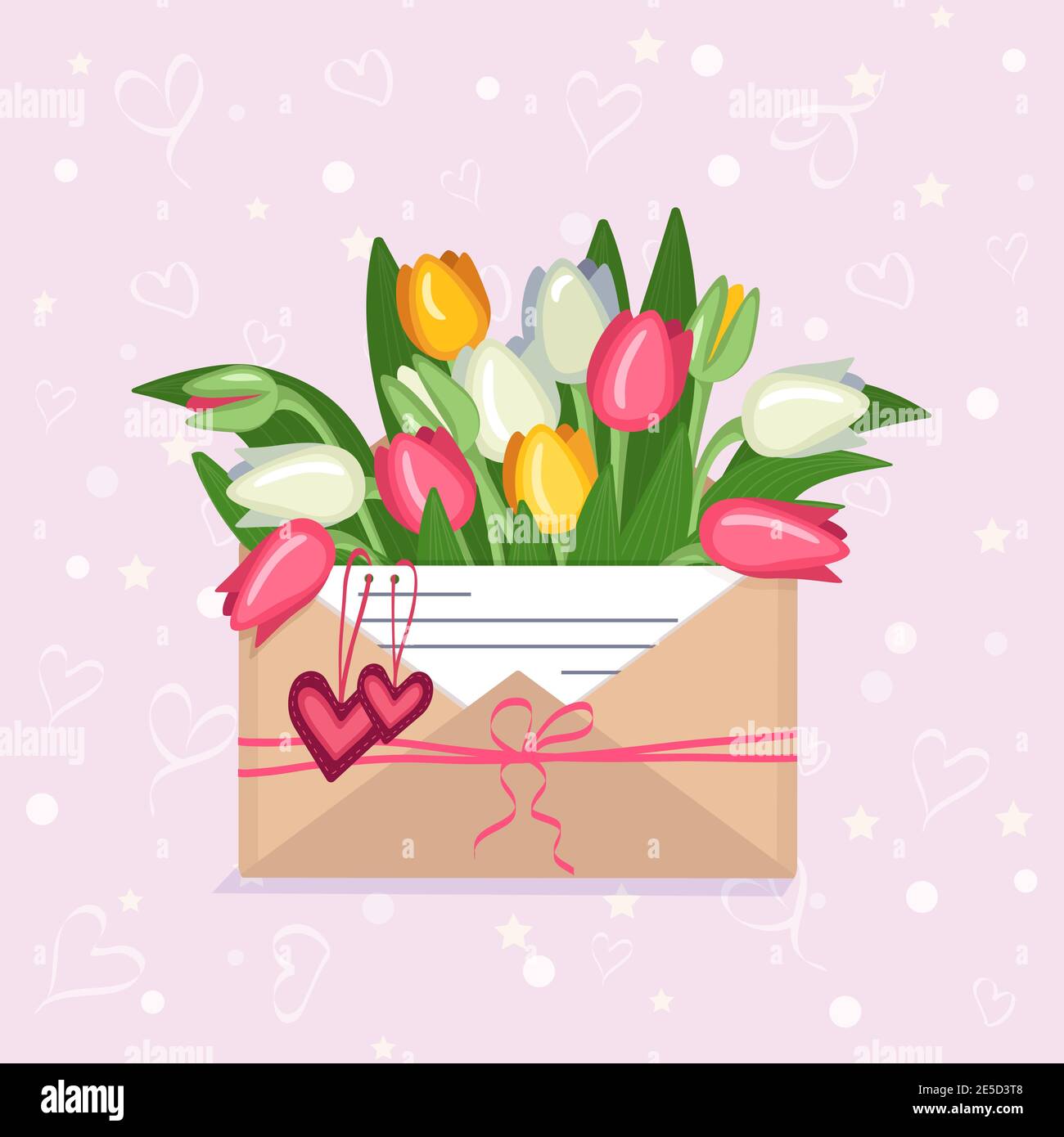 Bloom white tulips in Stock Vector Images - Alamy