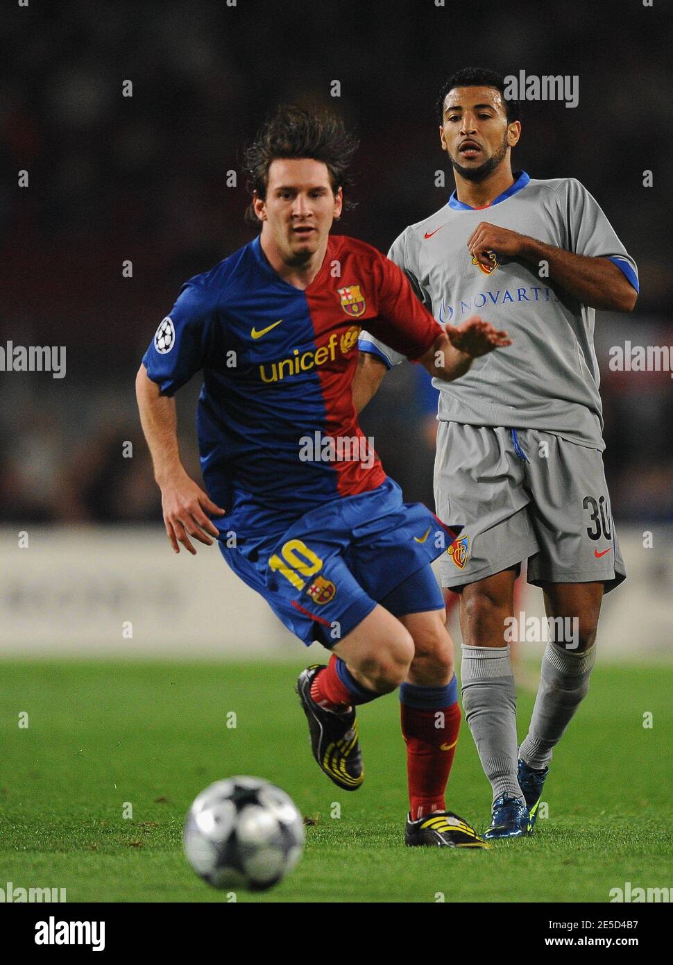 Barcelona's Lionel Messi during a Champions League Soccer match, FC ...