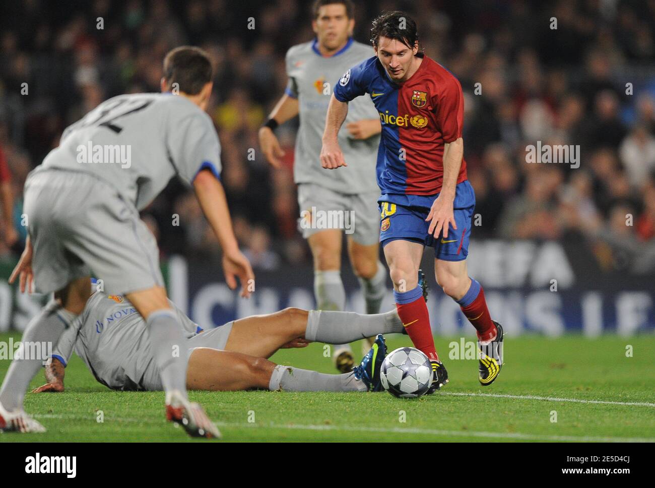 Barcelona's Lionel Messi during a Champions League Soccer match, FC ...