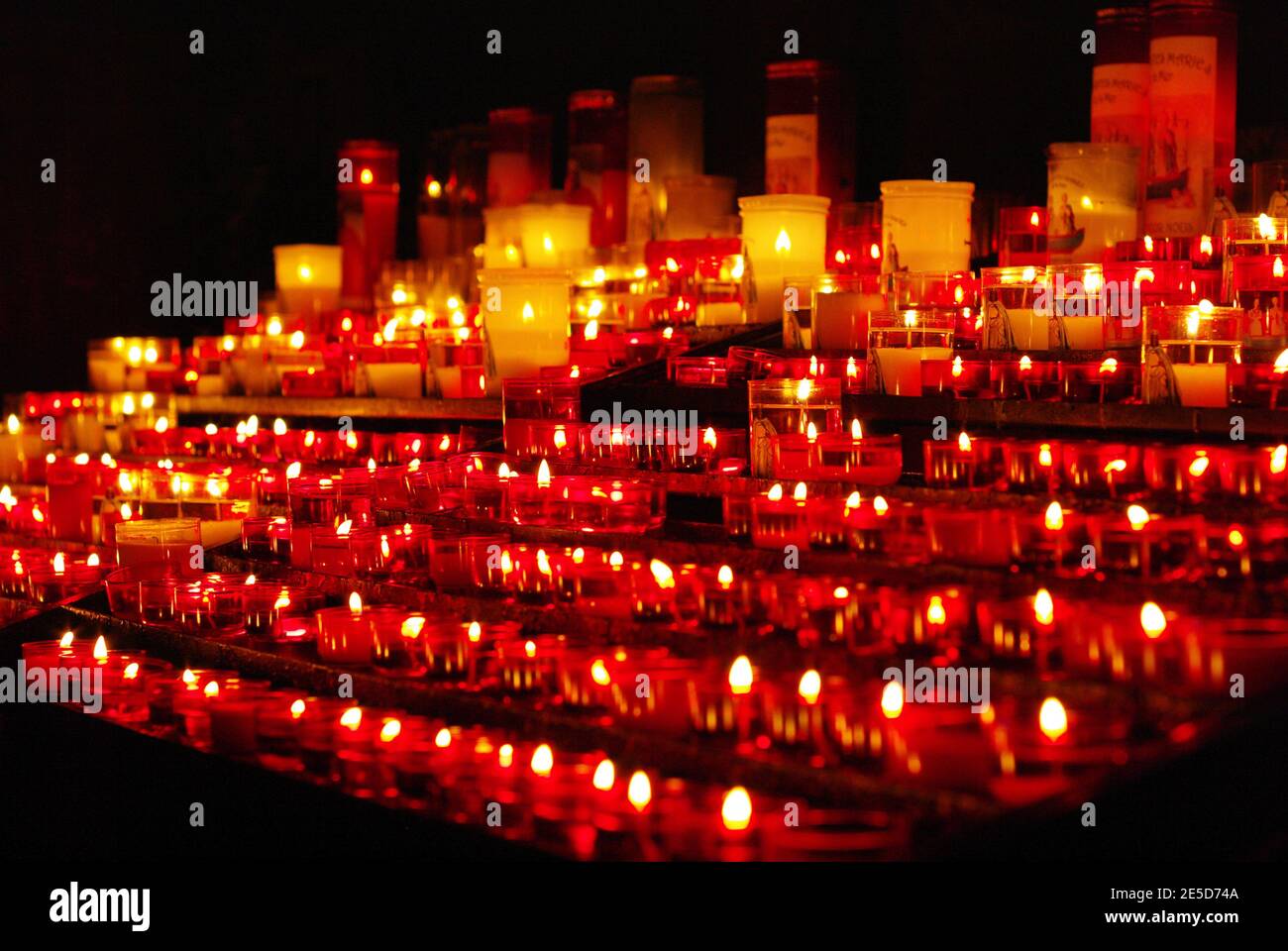 Church candles in catholic, memorial service for dead people, accident ...