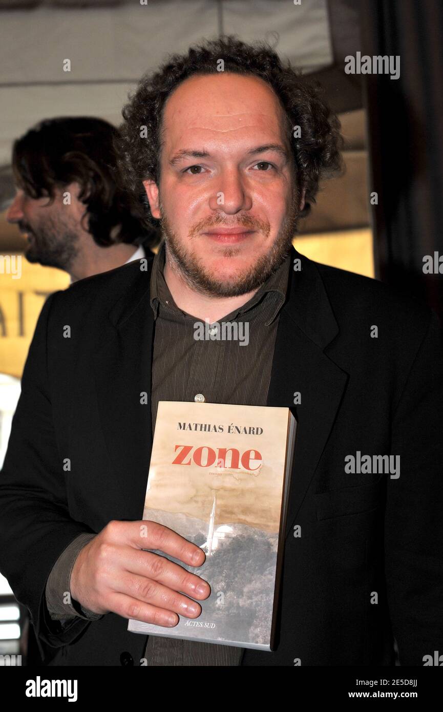 Mathias Enard posing at the Lutetia Hotel in Paris, France on November ...