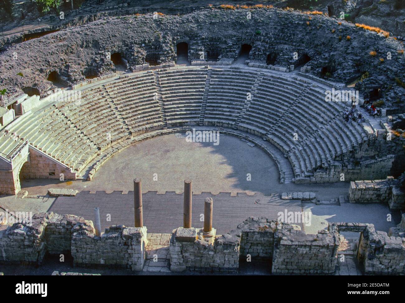 Aerial view Beit Shean Roman amphitheatre Northen Israel Stock Photo ...