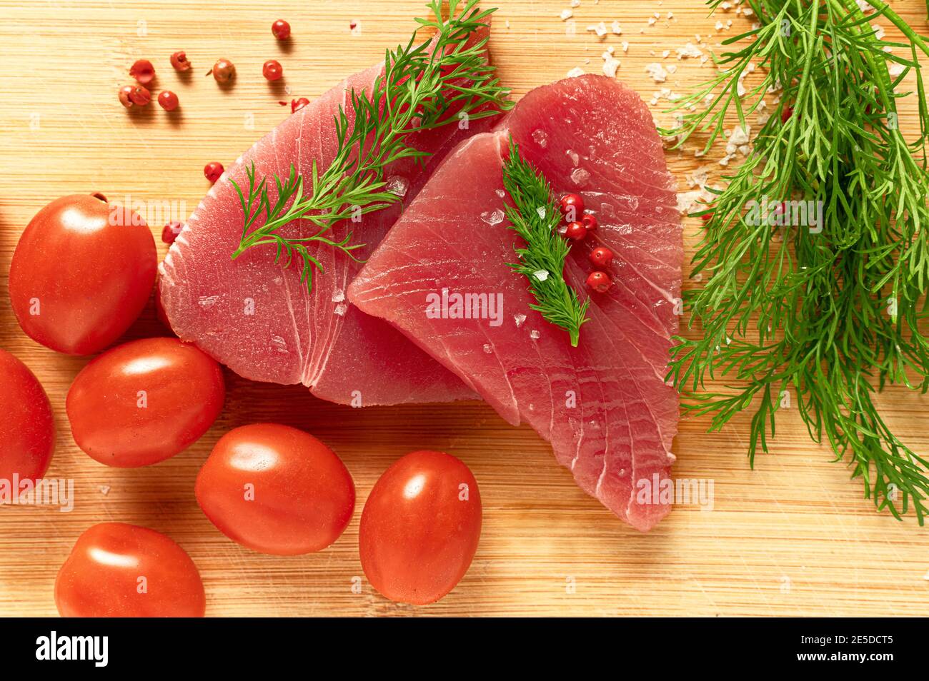 A view top of Tuna fillets Stock Photo - Alamy