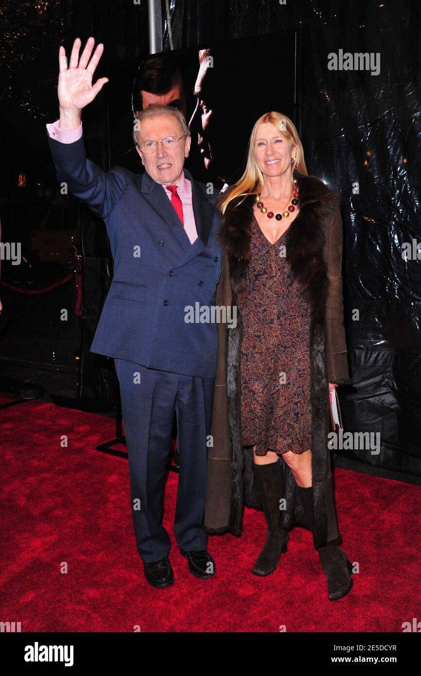 Sir David Frost poses with wife Carina Frost at the premiere of 'Frost ...