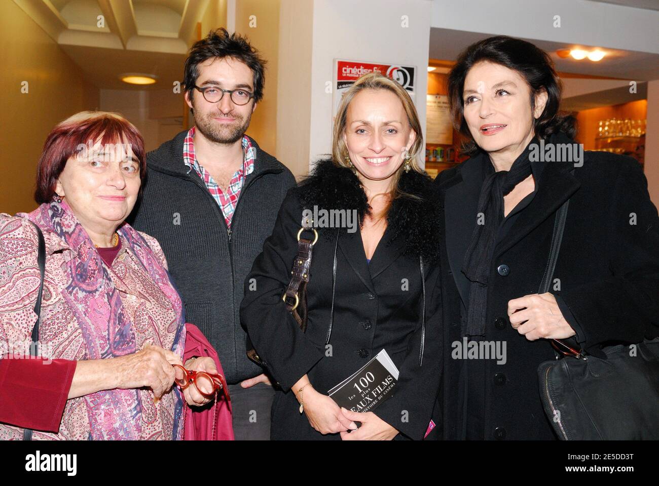 Director Agnes Varda (L) poses with her children Mathieu Demy and ...