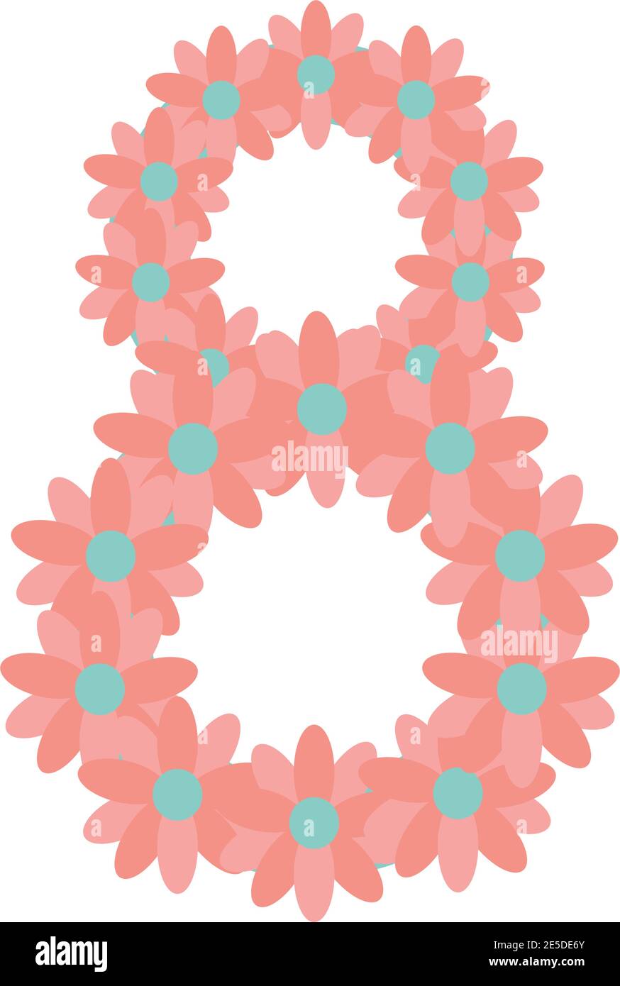 Eight pink roses Stock Vector Images - Alamy