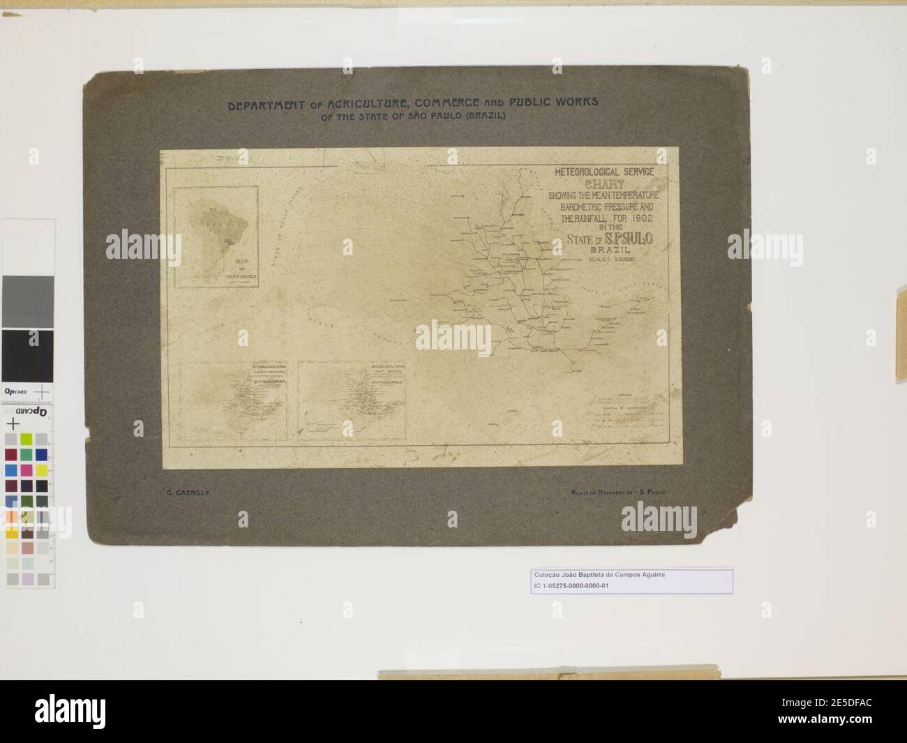 Meteorological Service Chart Showing The Mean Temperature, Barometric ...