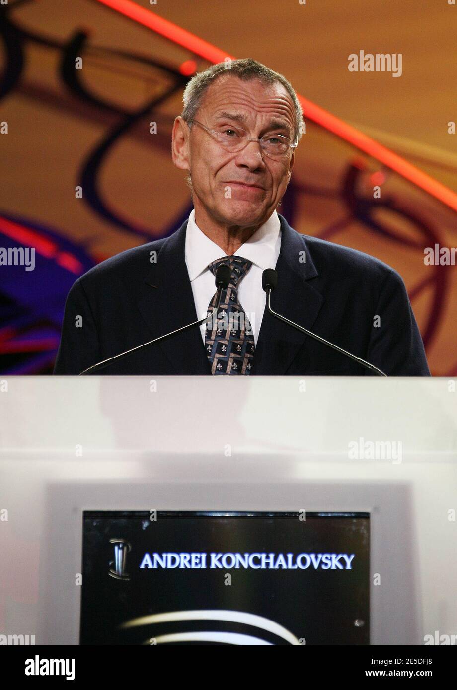 Russian Director Andrei Konchalovsky speaking on stage during his ...