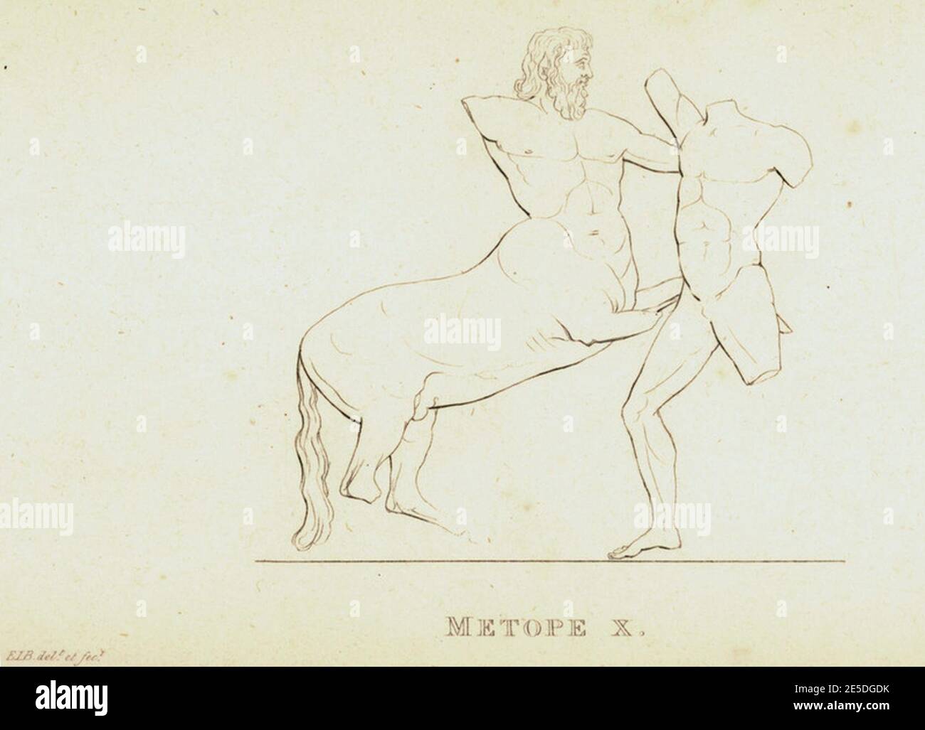 Metope X - Burrow John Edward - 1837 Stock Photo - Alamy