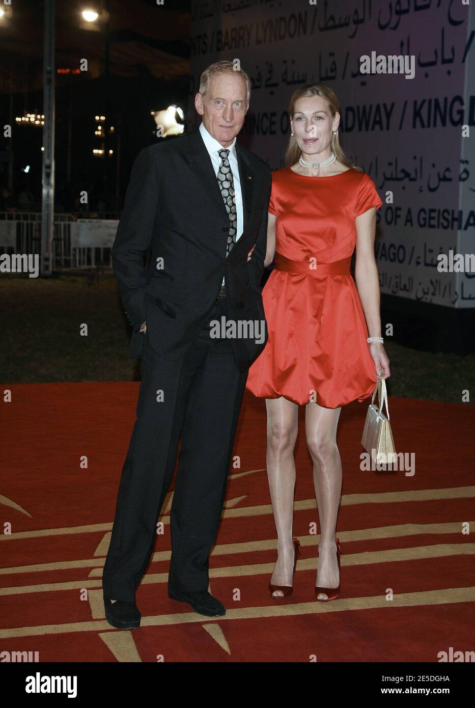 Actor Charles Dance and his wife arriving on the red carpet before the ...
