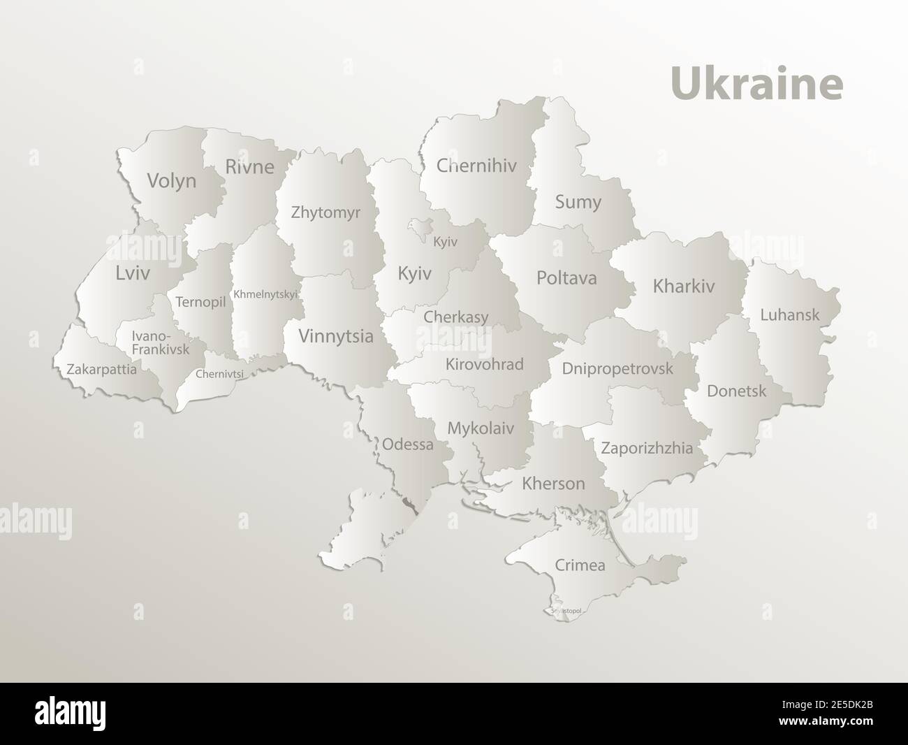 Ukraine map, administrative divisions separates regions with names of ...