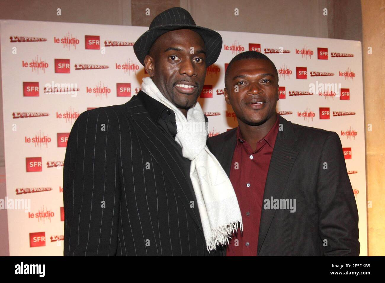 Pascal Gentil with Marcel Desailly attending the SFR party held at the ...
