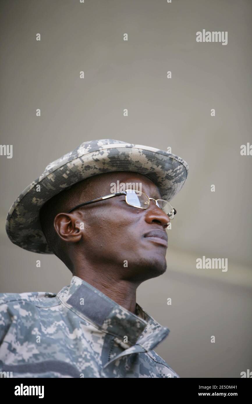 The General Laurent Nkunda, chief of the CNDP's rebels during a meeting ...