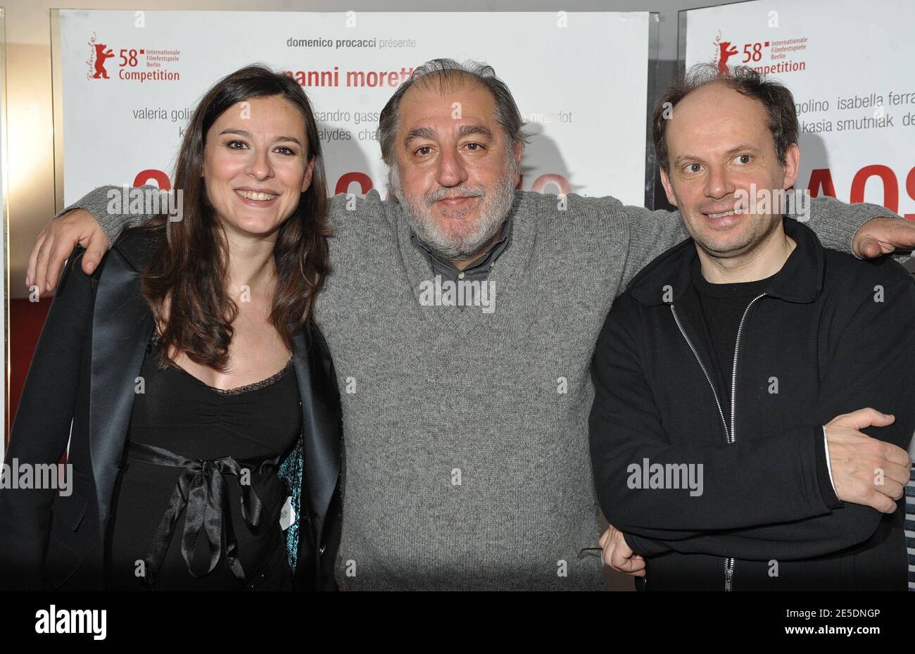 Actors Sara D'Amico, Denis Podalydes and director Antonello Grimaldi (C ...