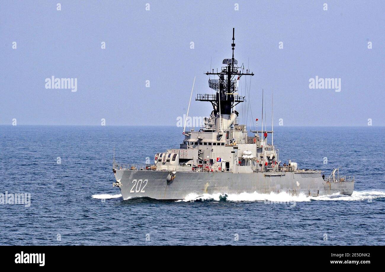 Mexican frigate ARM Hermenegildo Galeana (F 202) underway on 28 April ...