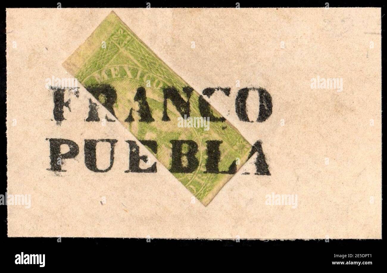 Mexico 1864 Sc24d bisect Stock Photo - Alamy