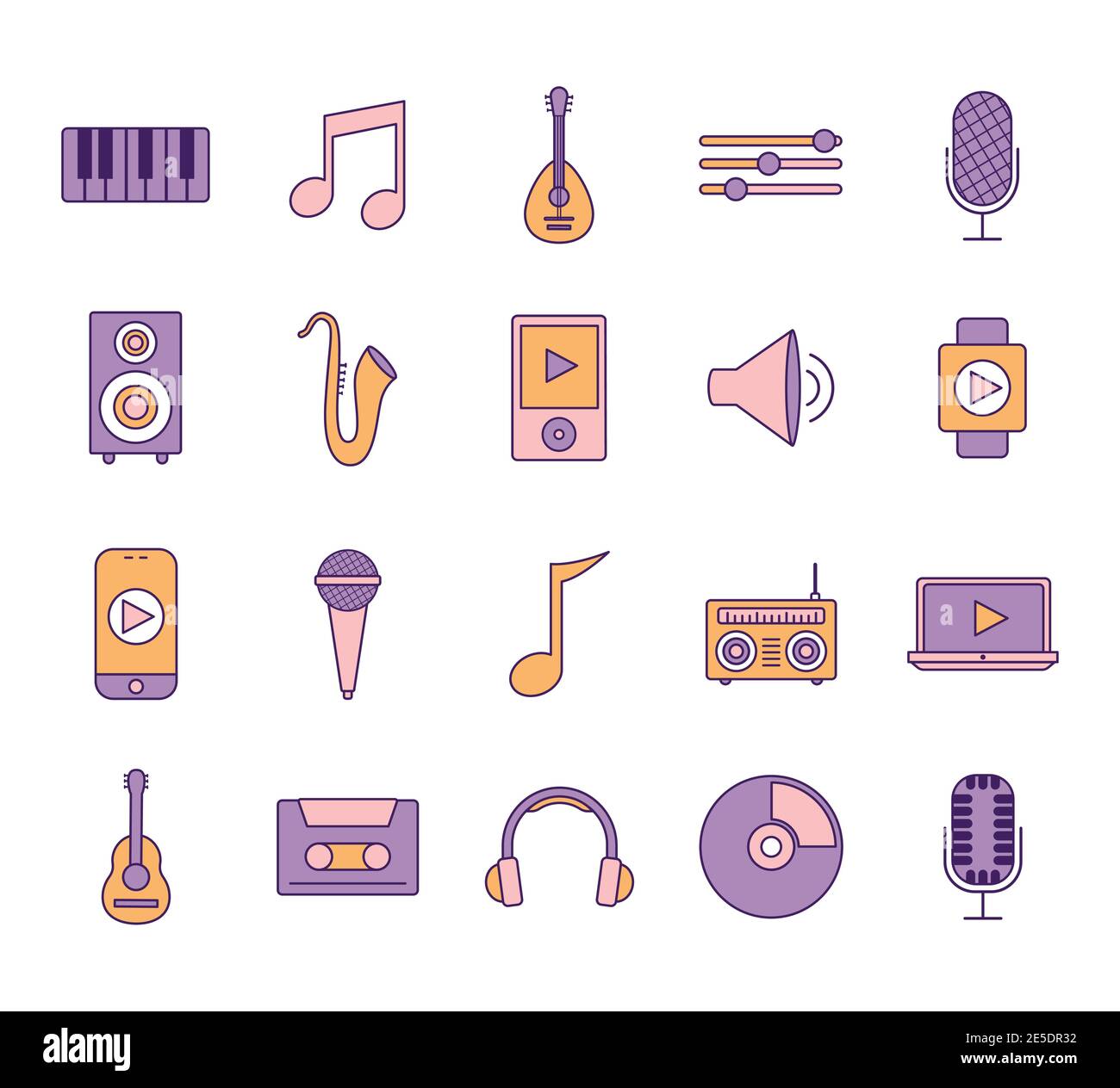 Music notes icons on Cut Out Stock Images & Pictures - Alamy