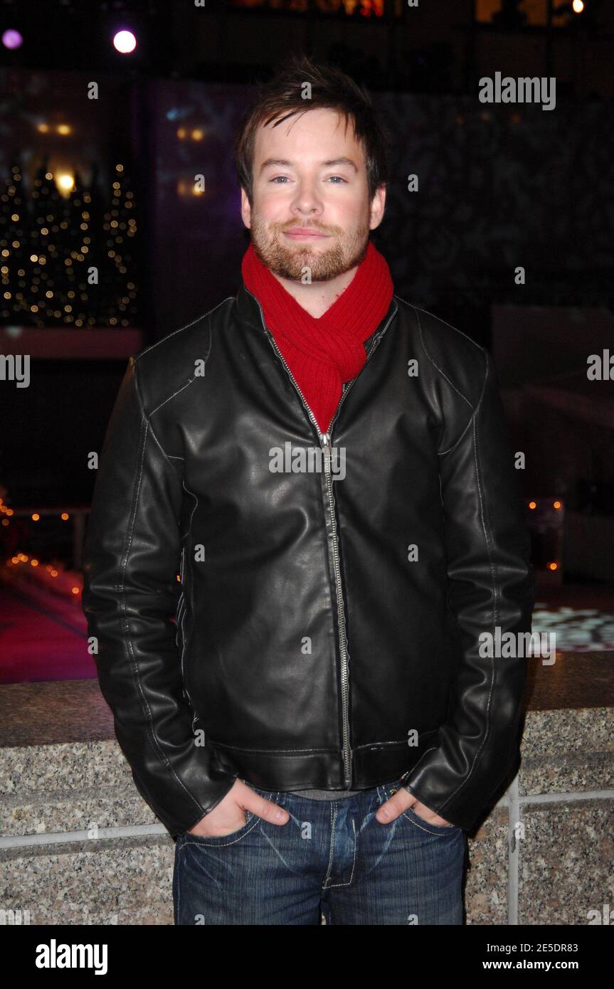 Singer David Cook attends the annual tree lighting ceremony and ...