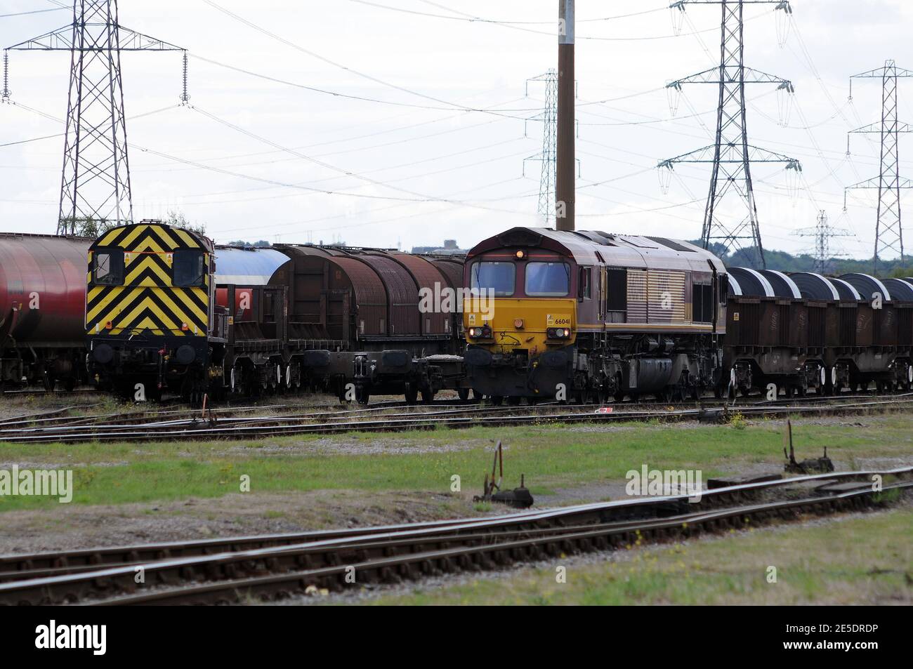 "66041" and an unidentified "08" in Margam yard Stock Photo - Alamy