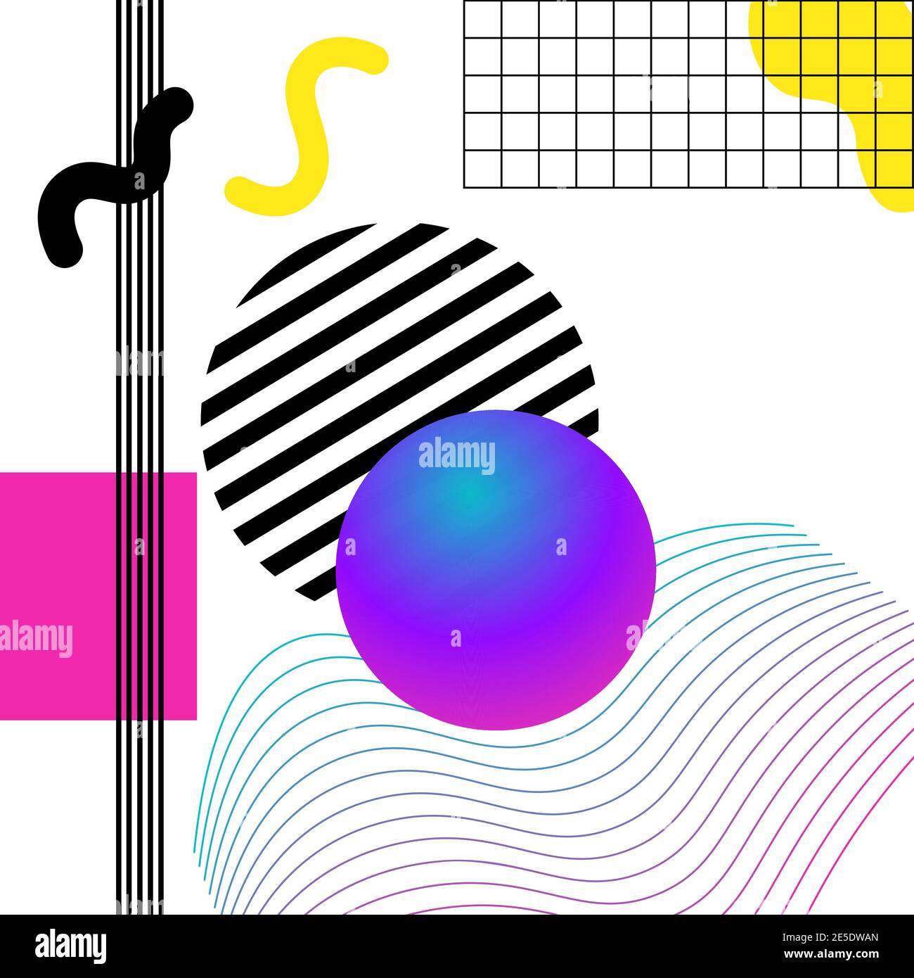 Vibrant 3d geometry and lines abstract collage. Vector design for ...