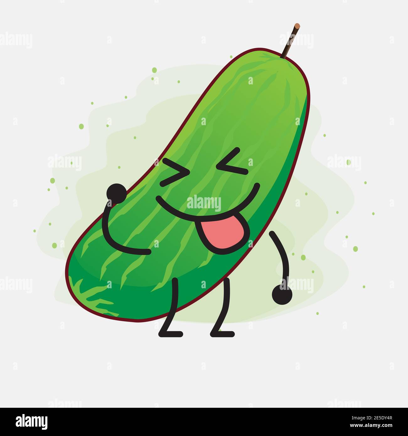 An illustration of Cute Cucumber Fruit Character Vector Stock Vector ...