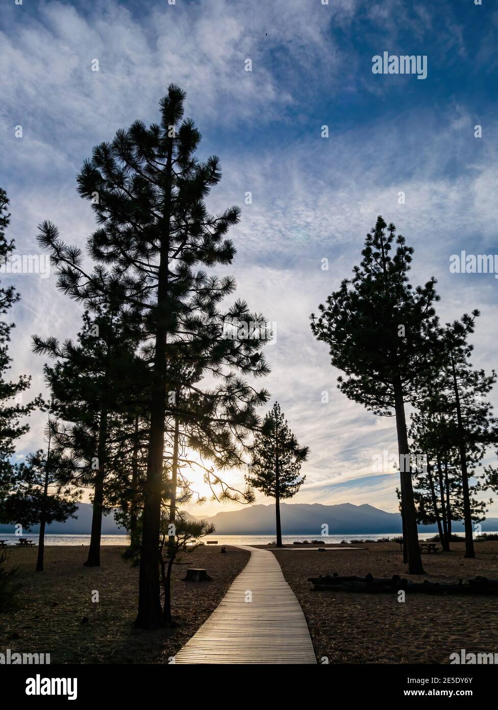 Sunset landscape around Nevada Beach of Lake Tahoe at Nevada Stock ...