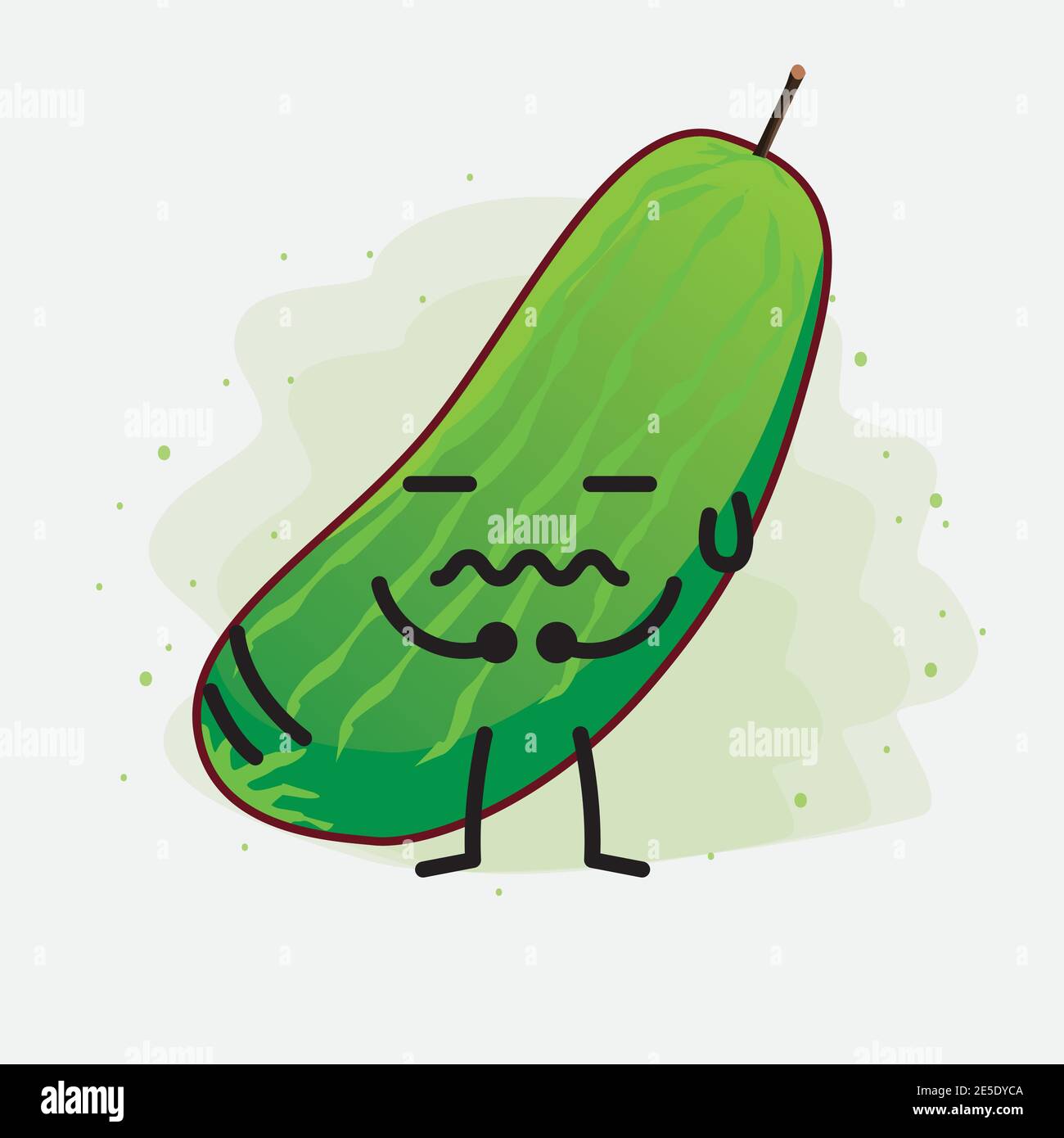 An illustration of Cute Cucumber Fruit Character Vector Stock Vector ...