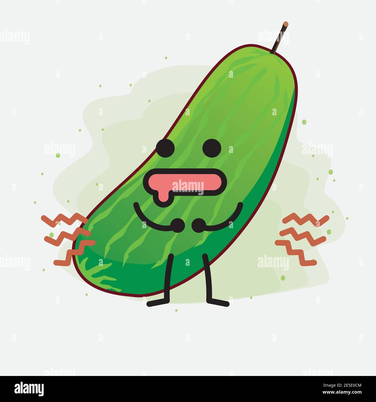 An illustration of Cute Cucumber Fruit Character Vector Stock Vector ...