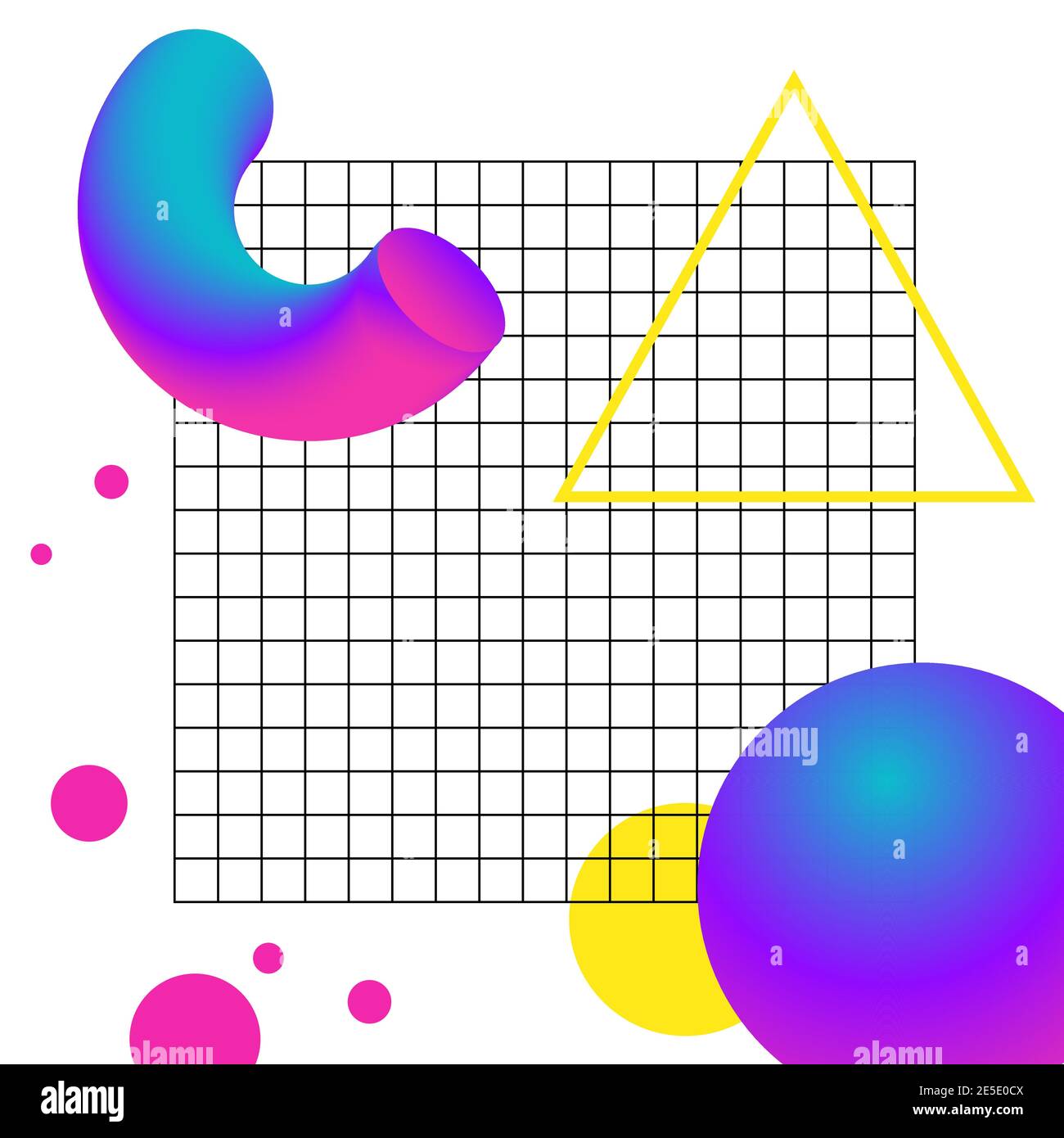 Vibrant 3d geometry and lines abstract collage. Vector design for ...