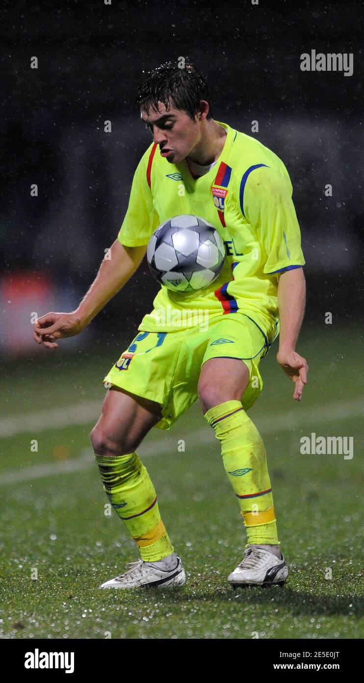 OL's Anthony Mounier (L) during the UEFA Champions League Soccer match ...