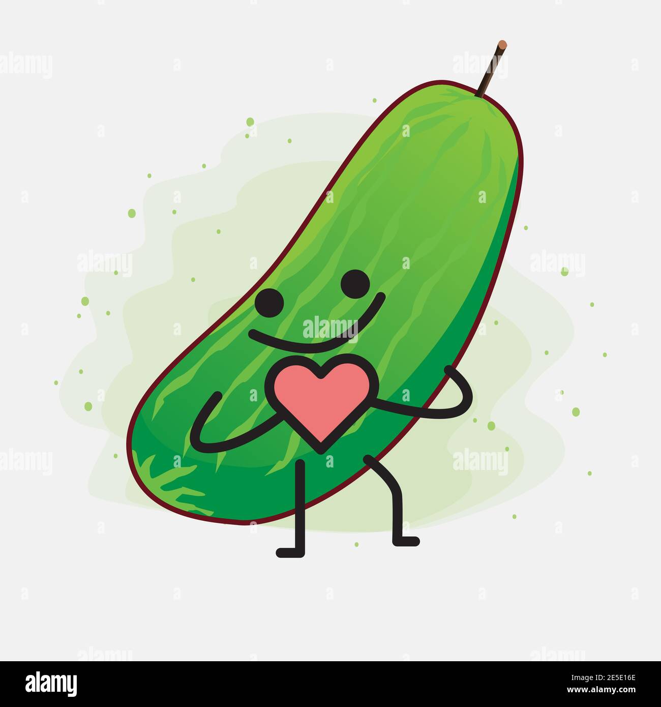 An illustration of Cute Cucumber Fruit Character Vector Stock Vector ...