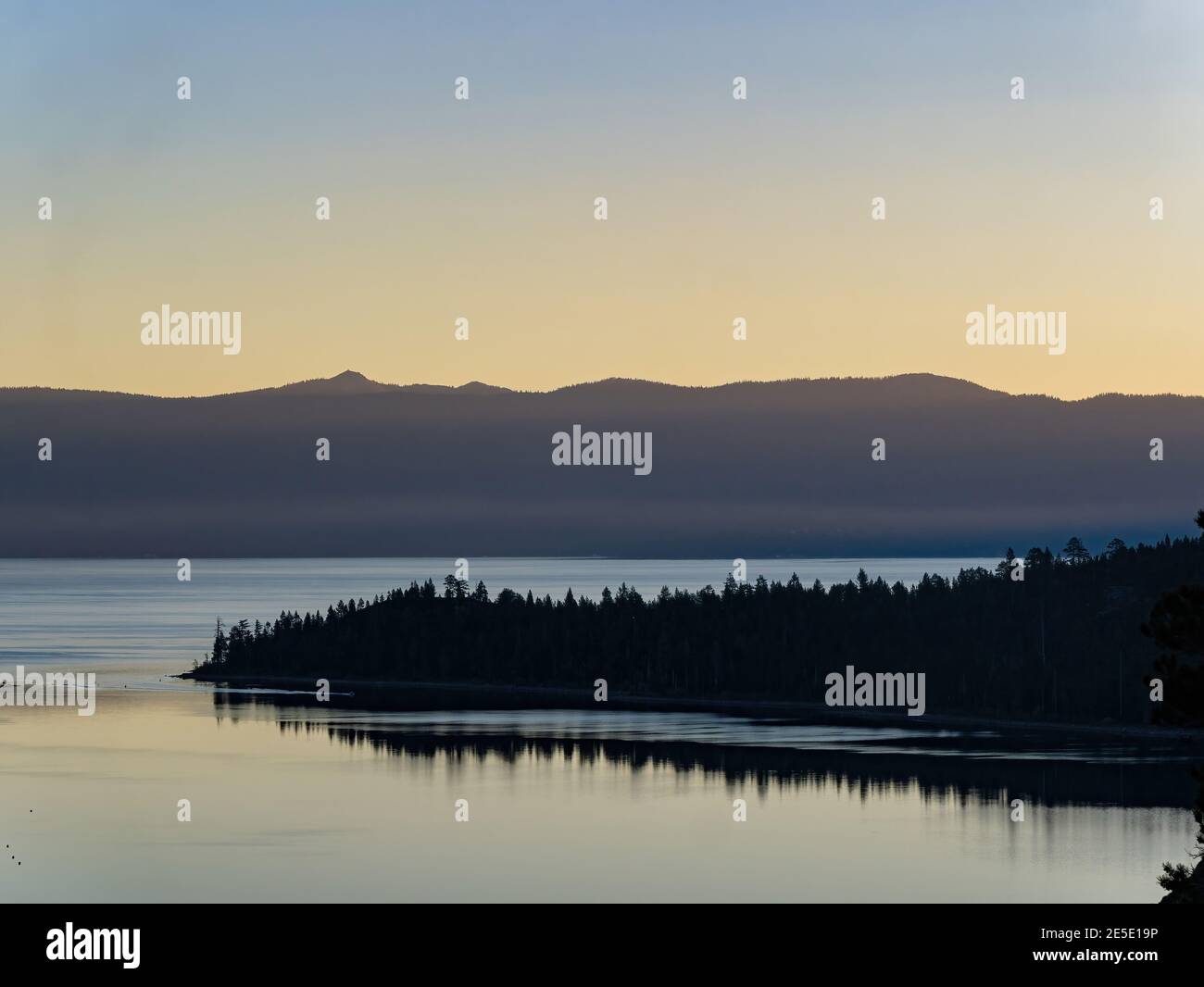 Sun rise landscape around the Emerald Bay of Lake Tahoe at Nevada, USA ...