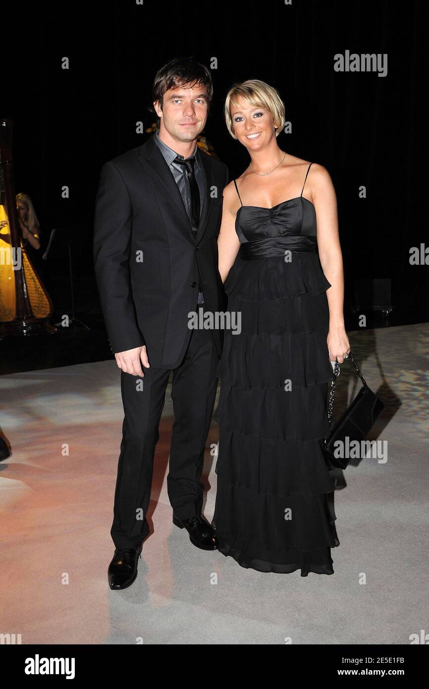 Rally driver Sebastien Loeb with his wife Severine during the 2008 FIA ...