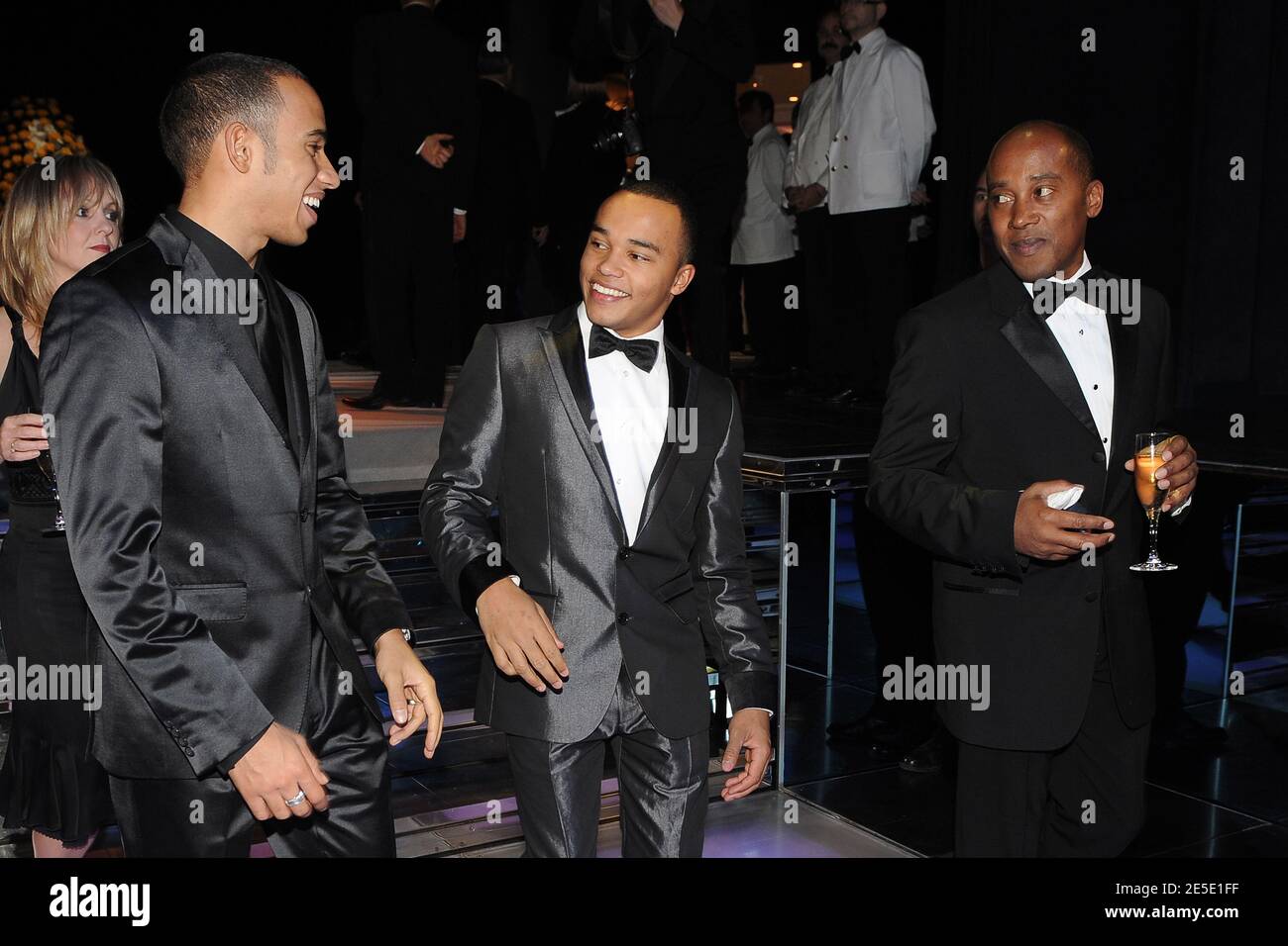 Formula one driver Lewis Hamilton with his father Anthony and brother ...