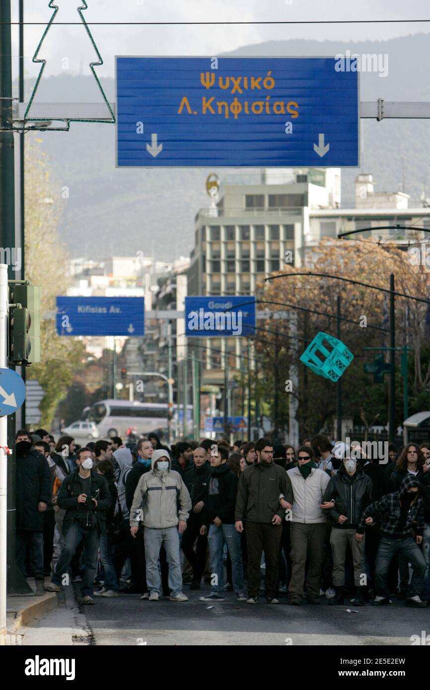 Police clash with students during a demonstration in the city center of ...