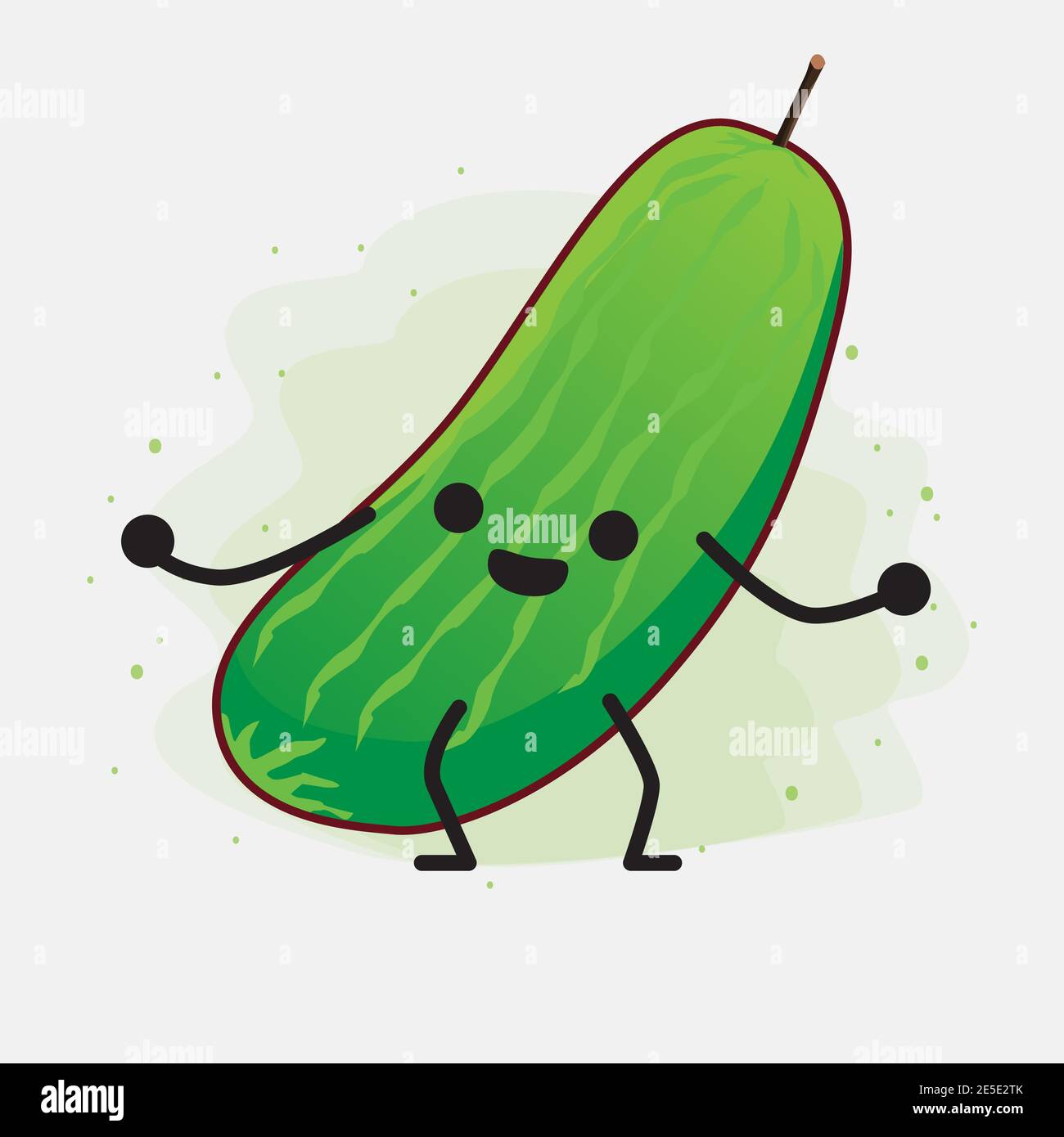 An illustration of Cute Cucumber Fruit Character Vector Stock Vector ...