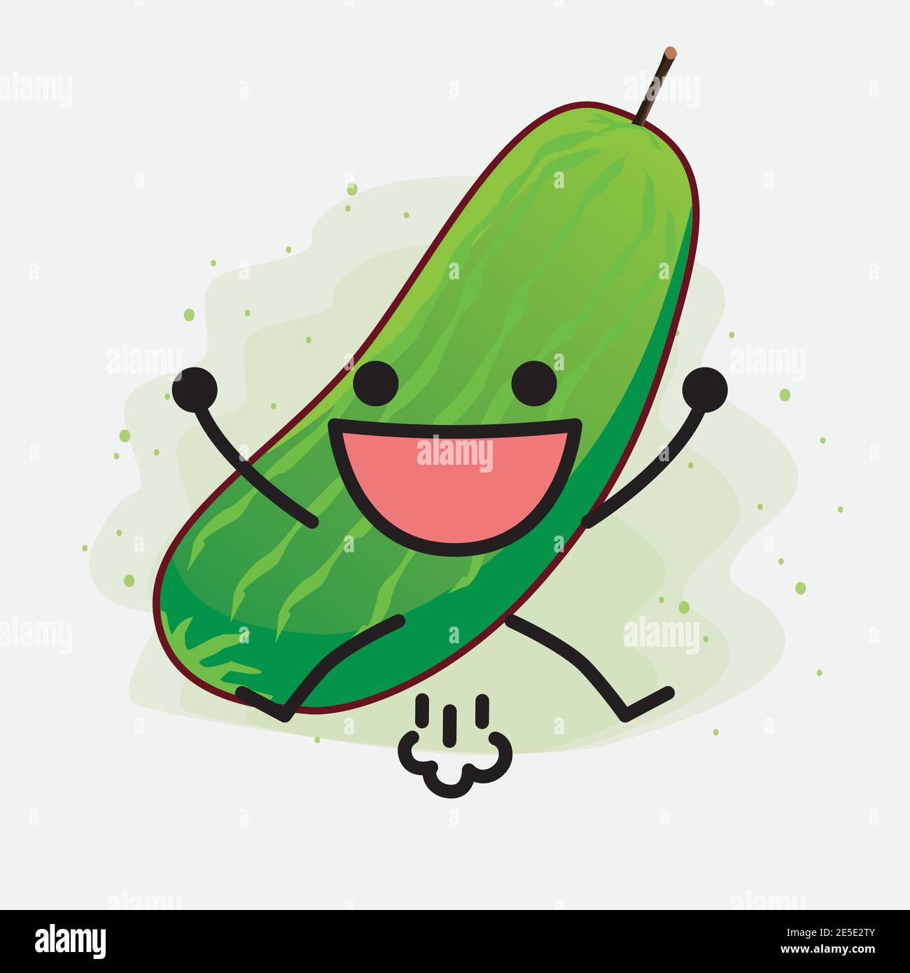 An illustration of Cute Cucumber Fruit Character Vector Stock Vector ...