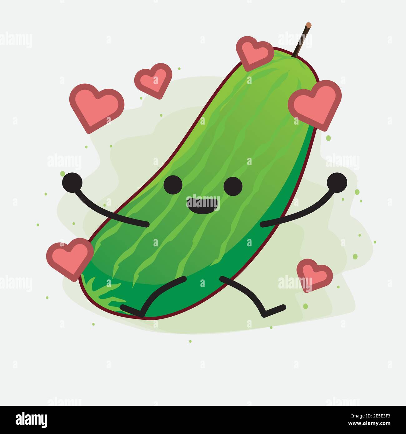 An illustration of Cute Cucumber Fruit Character Vector Stock Vector ...