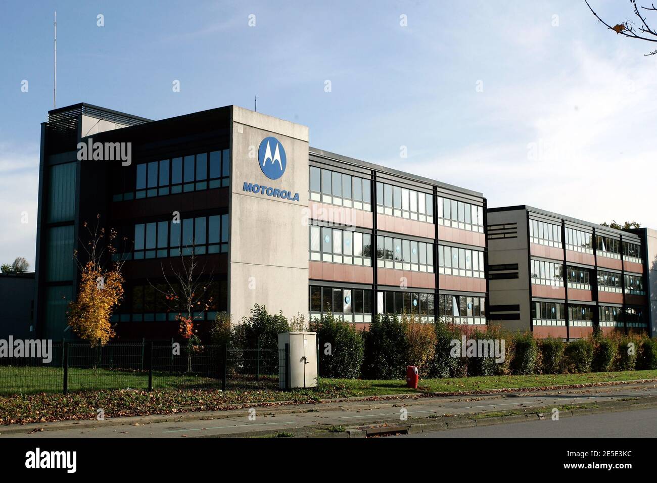 Outside view of the Motorola plant in Rennes, western France on ...