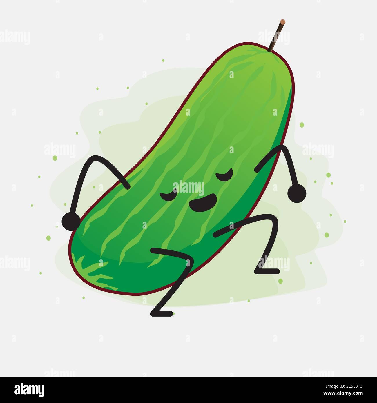 An illustration of Cute Cucumber Fruit Character Vector Stock Vector ...