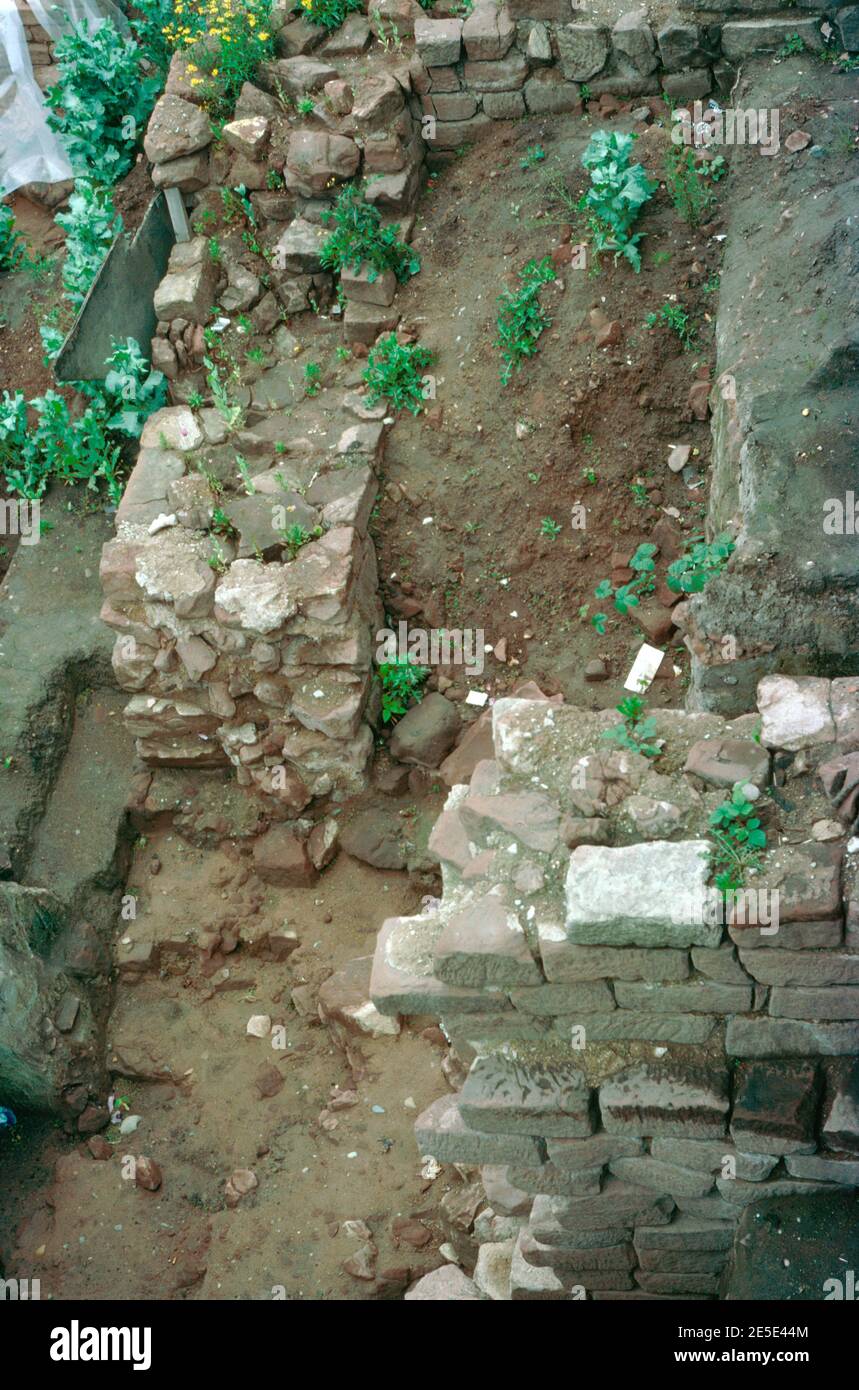 Ruins of Roman settlement and fort Deva Victrix in Chester, Cheshire ...