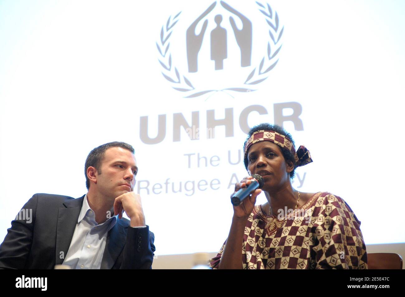 Actor Ben Affleck and genocide survivor and co-founder of the refugee ...